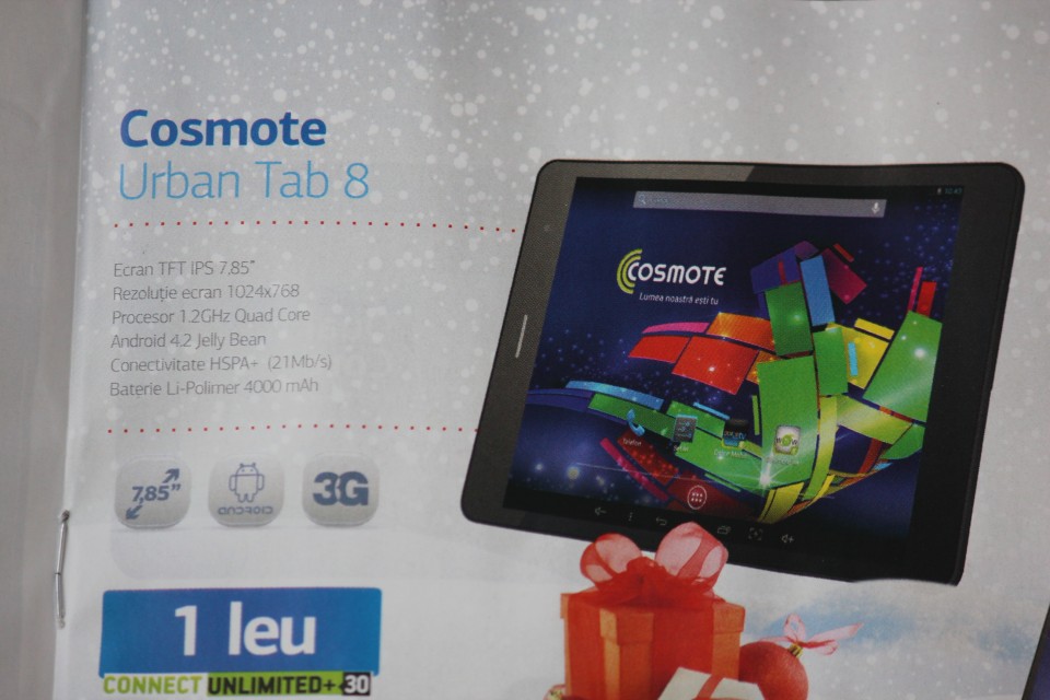 Cosmote Urban Tab 7, 8 și 10 - tablete 3G pe toate formatele