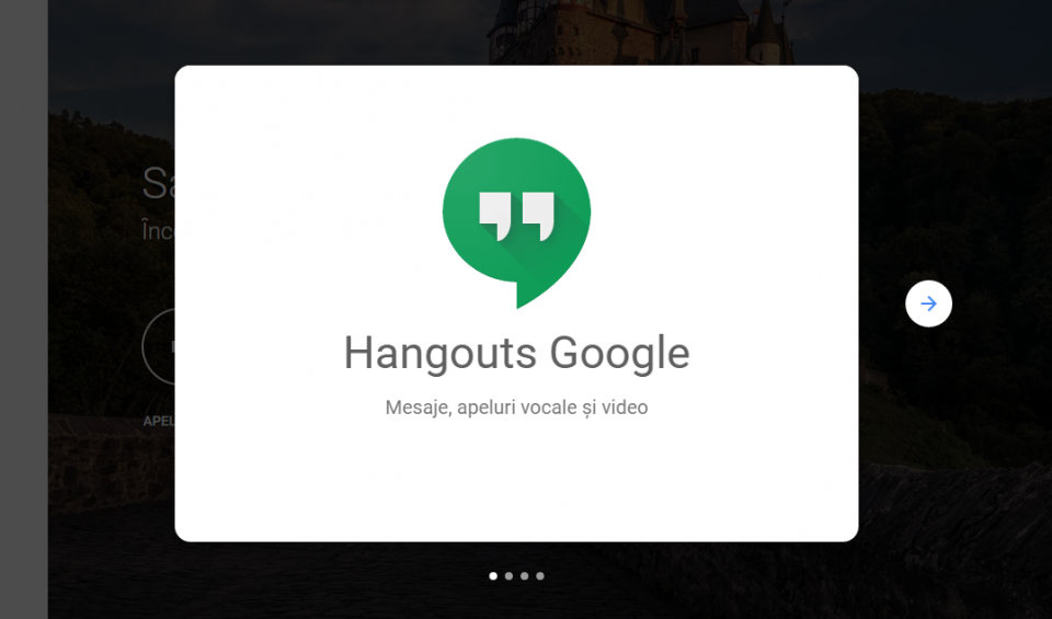 Google Hangouts în versiunea web
