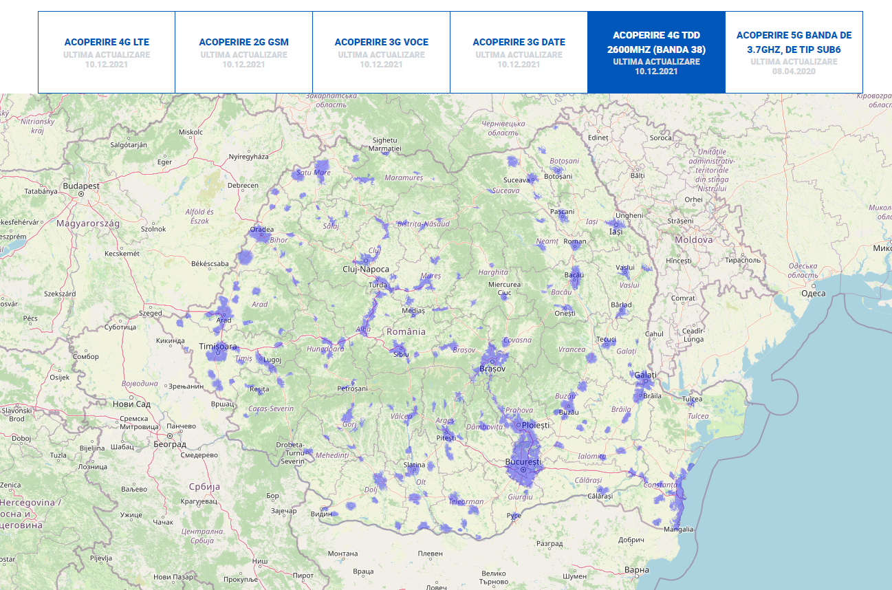 Cum arată harta României legat de acoperirea în 4G și 5G de la Digi ...