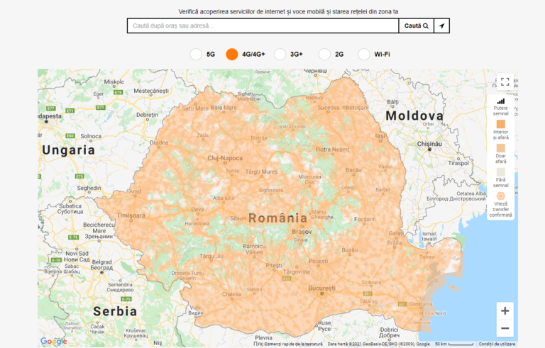 Cum arată harta României legat de acoperirea în 4G și 5G de la Digi ...