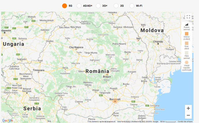 Cum arată harta României legat de acoperirea în 4G și 5G de la Digi ...