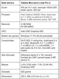 Tabletă cu Windows 11 Microtech e-tab Pro 4 - review