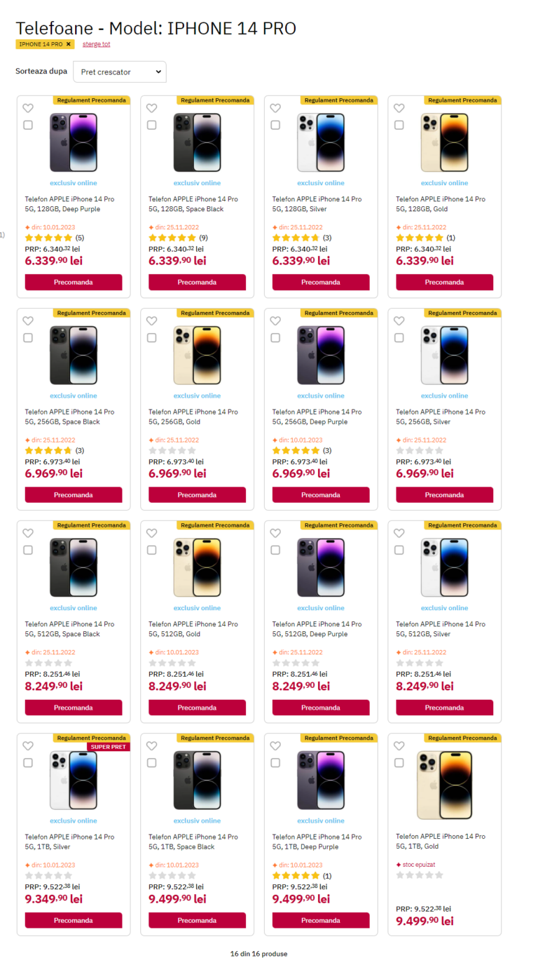 altex listează iPhone 14 Pro și iPhone 14 Pro Max la precomandă cu ...