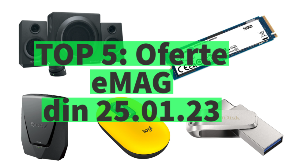 TOP 5: Oferte eMAG din 25.01.23 (router Synology cu WAN pe 2.5 Gbps ...
