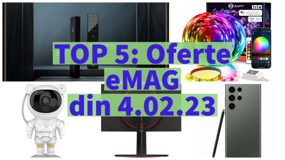 TOP 5: Oferte eMAG din 4.02.23 (bandă LED ZaFit de 10 metri, monitor ...