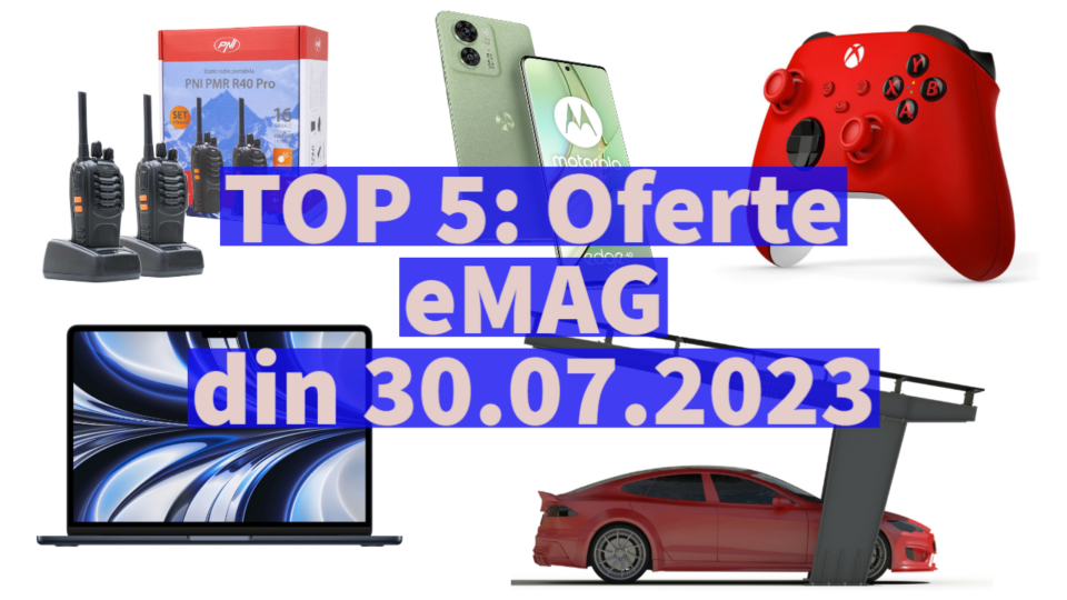 TOP 5: Oferte eMAG din 30.07.23 (carport cu panouri solare incluse ...