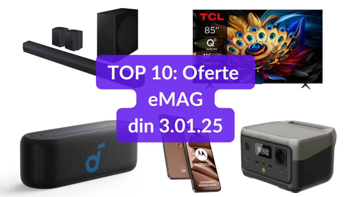 TOP 10: Oferte eMAG din 3.01.25 (cel mai ieftin televizor QLED pe ...