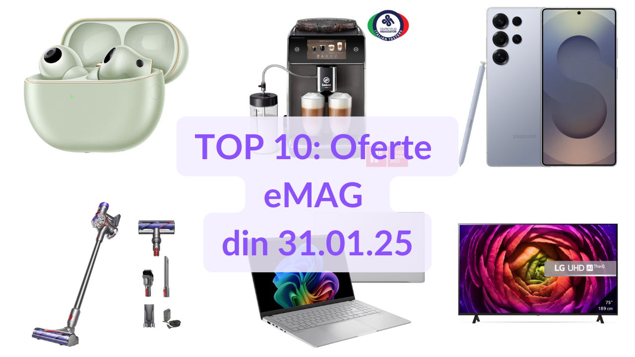 TOP 10: Oferte eMAG din 31.01.25 (televizor LG cu diagonala de 189 cm ...