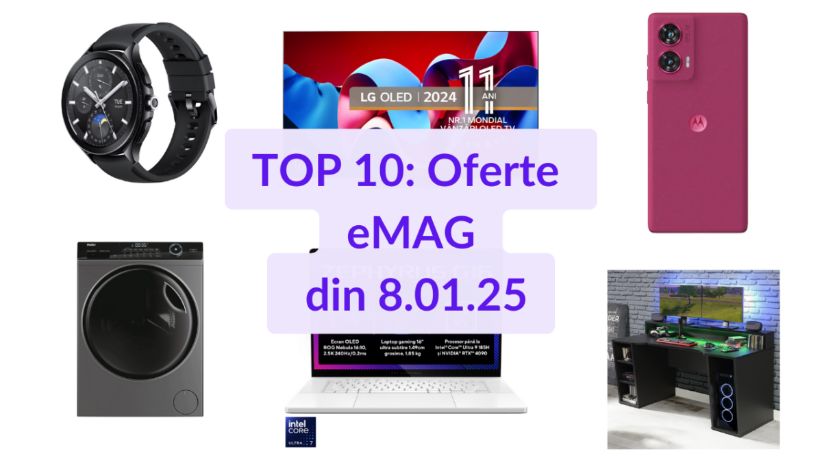 TOP 10: Oferte eMAG din 8.01.25 (televizor OLED LG pe diagonala de 164 ...