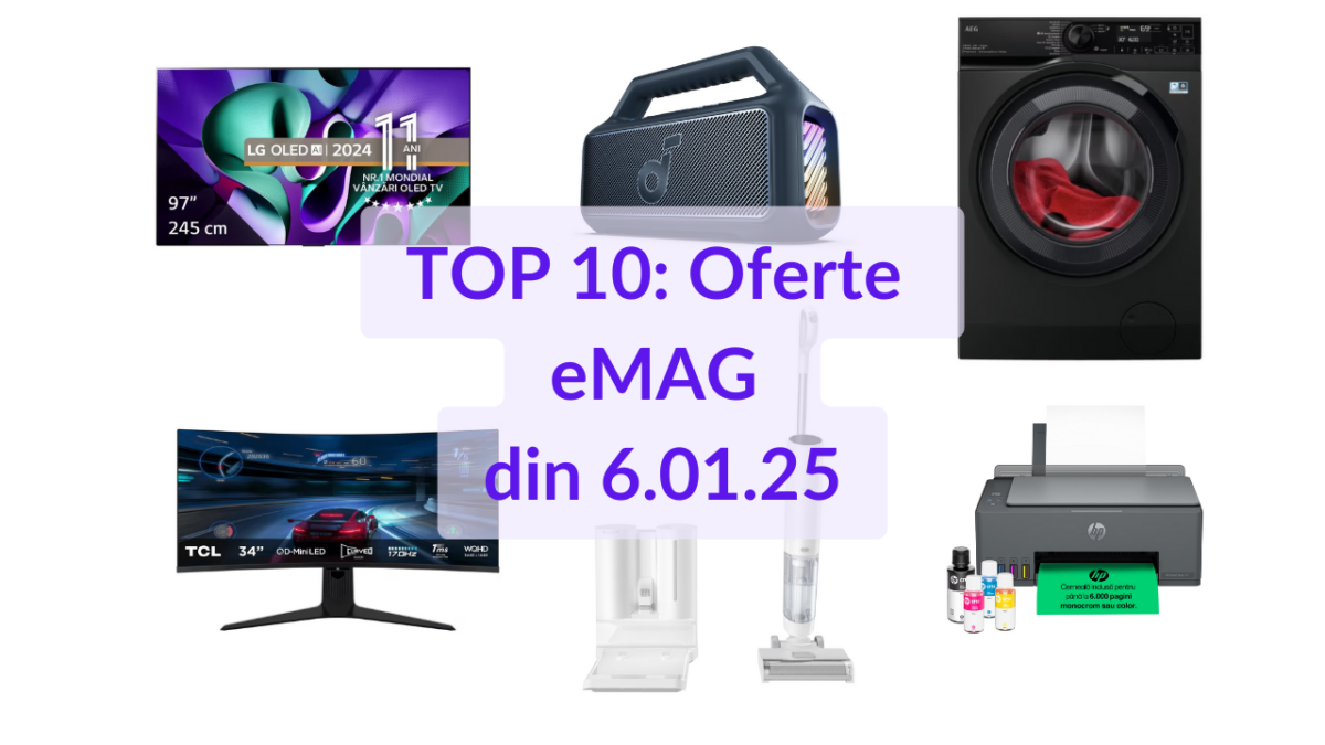 TOP 10: Oferte eMAG din 6.01.25 (cel mai mare televizor LG OLED ca ...