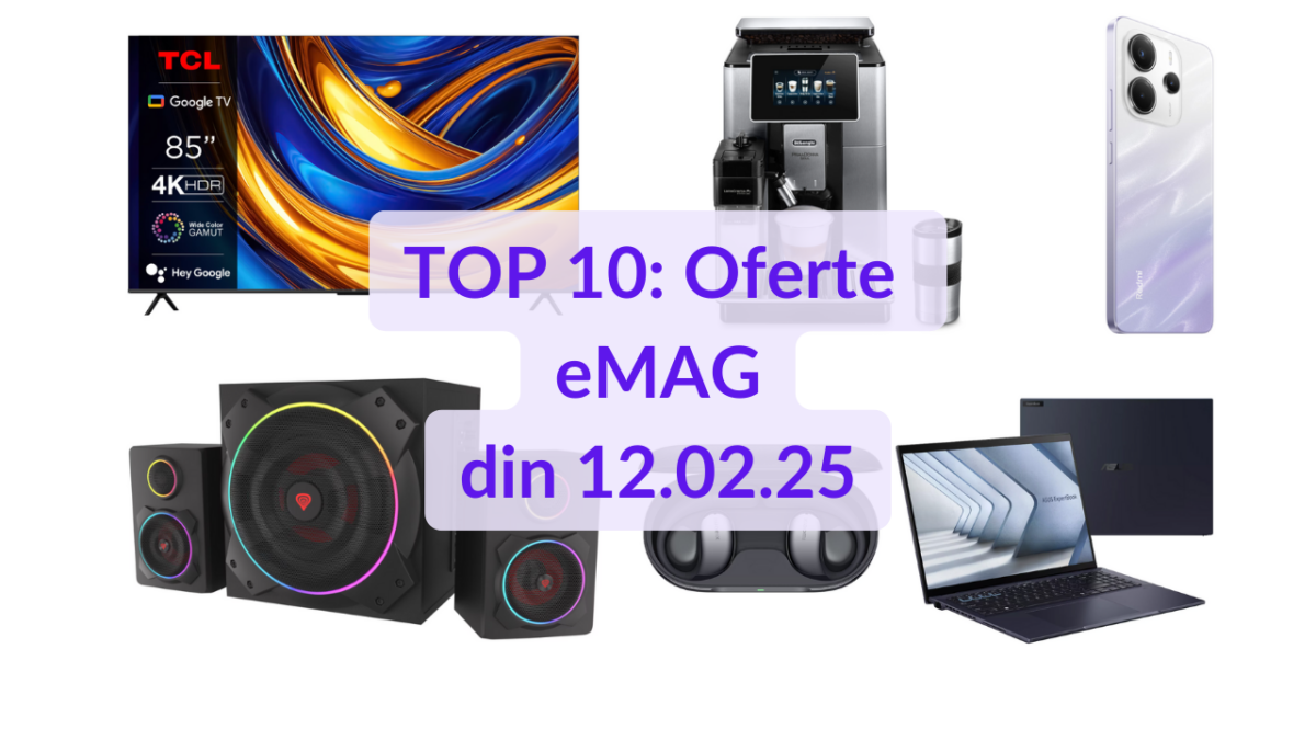 TOP 10: Oferte eMAG din 12.02.25 (cel mai ieftin televizor cu diagonală ...