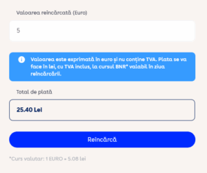Formularul de reîncărcare pentru cartele prepay de pe site-ul oficial ...