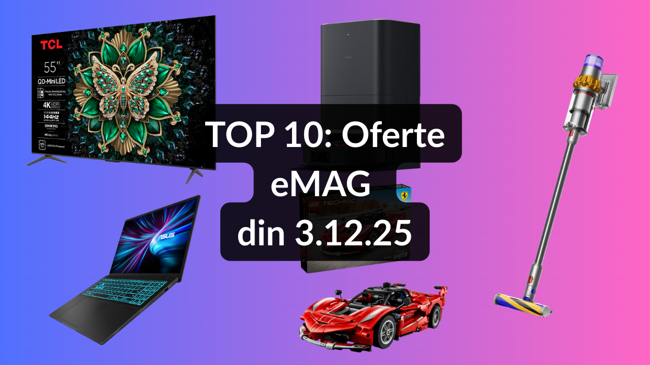 TOP 10: Oferte eMAG din 3.12.25 (cel mai accesibil laptop de gaming cu ...