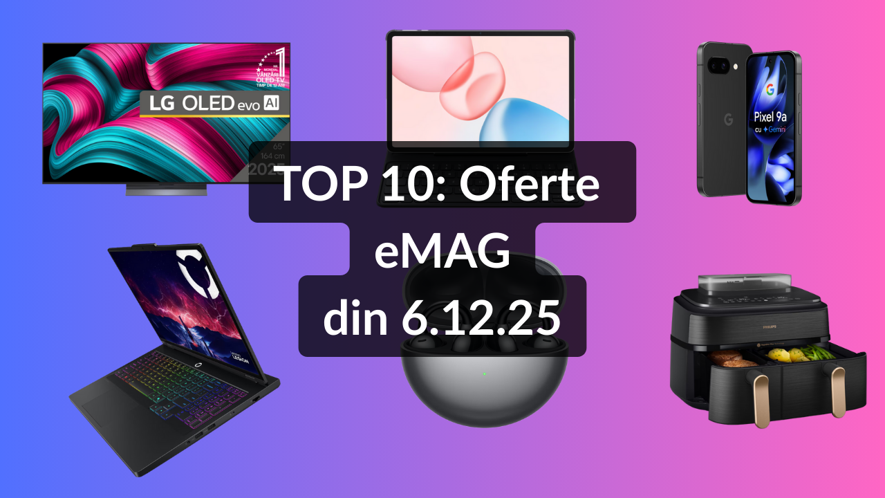 TOP 10: Oferte eMAG din 6.12.25 (cele mai bune căști open-ear cu ...