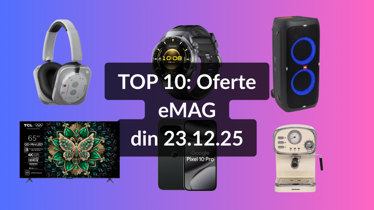 TOP 10: Oferte eMAG din 23.12.25 (cel mai bun televizor cu preț de până ...