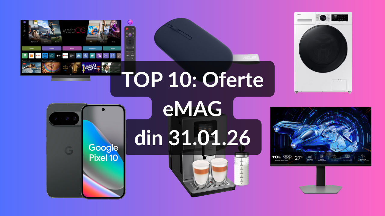 TOP 10: Oferte eMAG din 31.01.26 (televizor OLED LG cu reducere de 15% ...