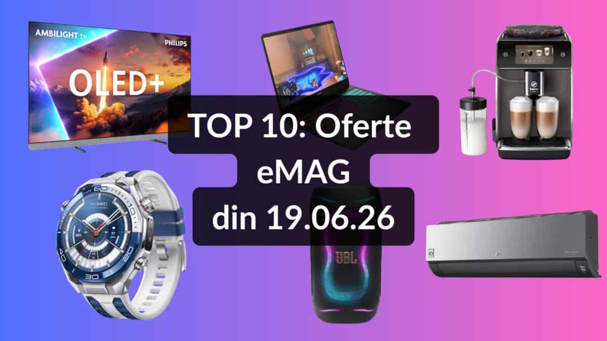 TOP 10: Oferte eMAG din 19.06.26 (laptop HP cu placă grafică NVIDIA ...